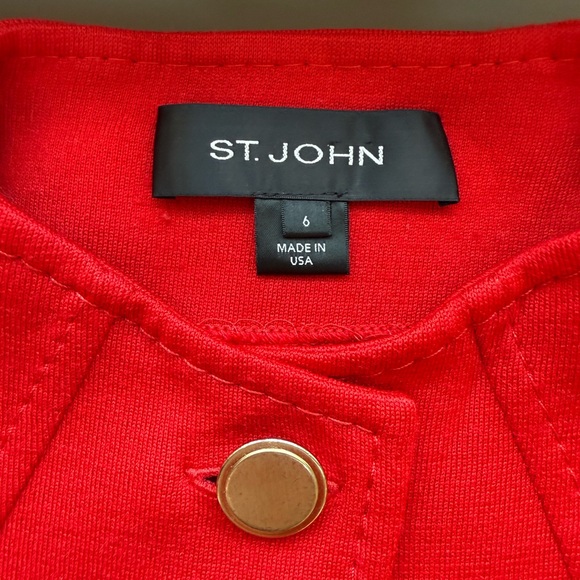 St. John | Jackets & Coats | St John Red Jacket With Gold Buttons ...